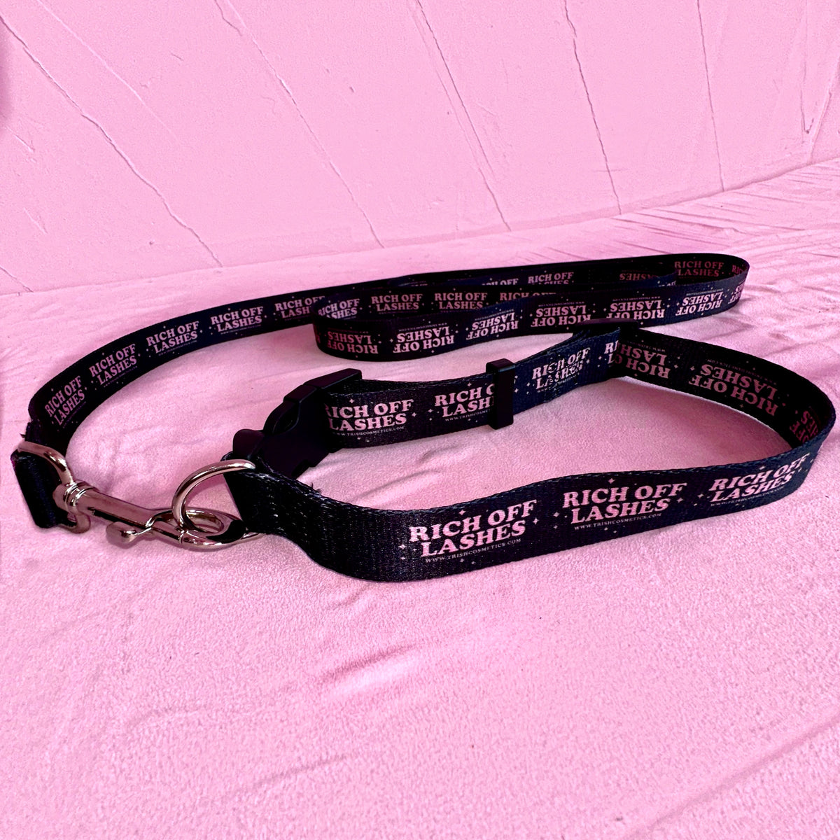 Rich Off Lashes Collar + Leash Set – Branded & Adjustable | Trish Co ...